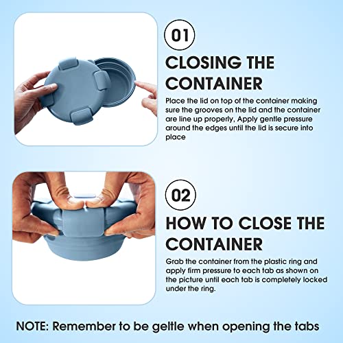 GISHO Collapsible Bowl, Collapsible Silicone Bowl With Lids, Ideal for Camping & Hiking, Picnic, RV, Travel, Dishwasher & Microwave Safe 36oz (Lemonade Pink)