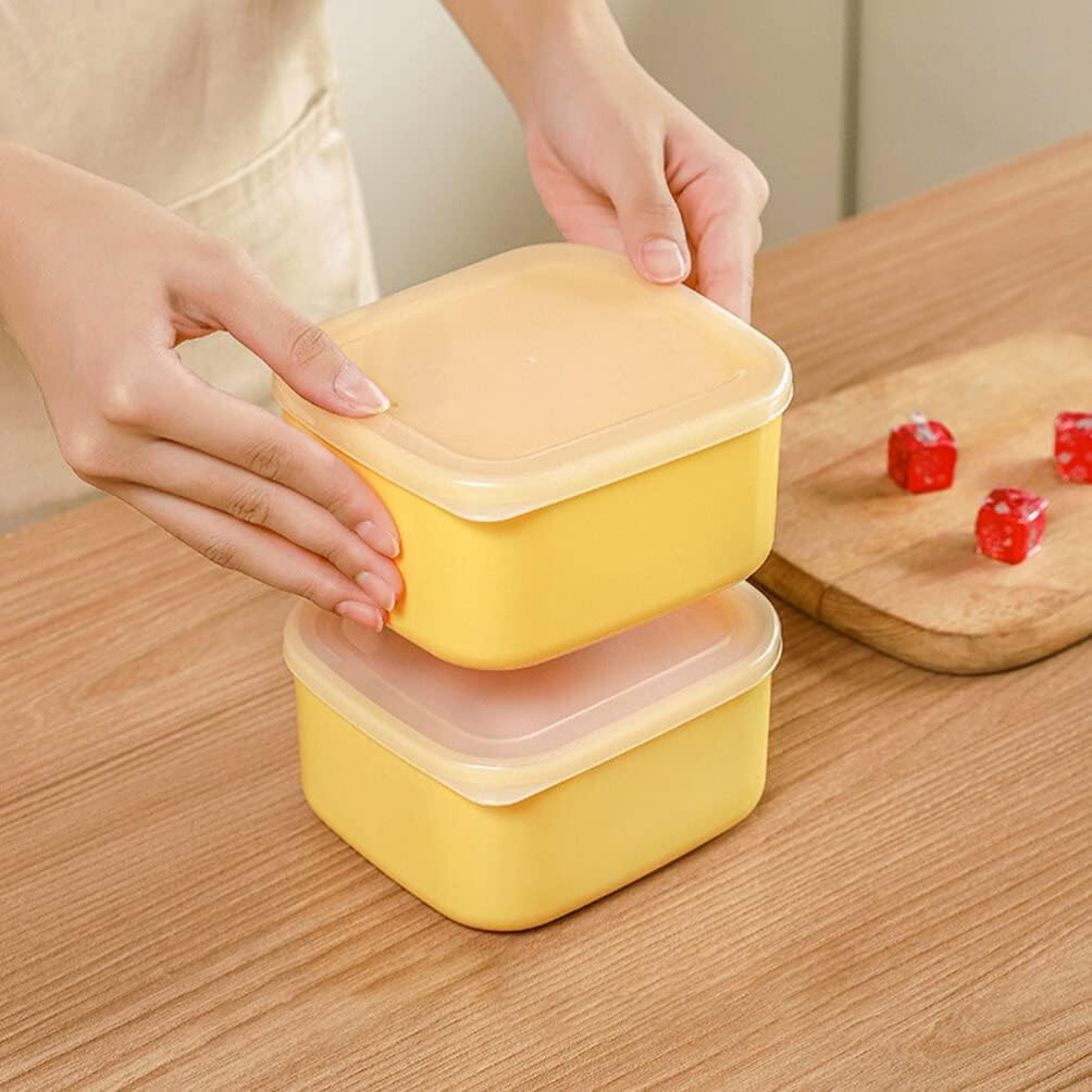 4 Pack Airtight Plastic Food Storage Containers with Lids - BPA-Free & Leak Proof - Cheese Storage Containers, Meal Prep Containers -4.7X4.3X3.5 Inch