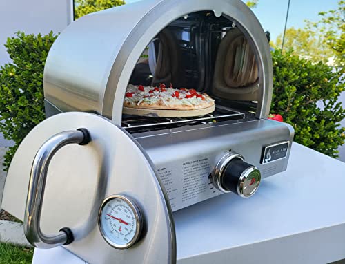 Mont Alpi MAPZ-SS Countertop Table Top Stainless Steel Portable Outdoor Kitchen Gas Pizza Making Oven - Pizza Stone Included