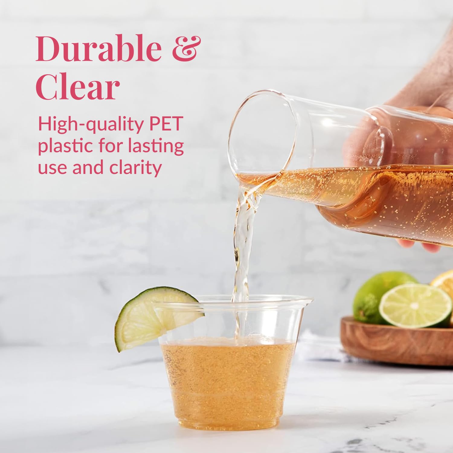 250 Clear Plastic Cups | 9 oz Plastic Cups | Clear Disposable Cups | PET Clear Cups | Plastic Water Cup | Plastic Wine Glasses | Clear Plastic Party Cups | Bulk Plastic Tumblers