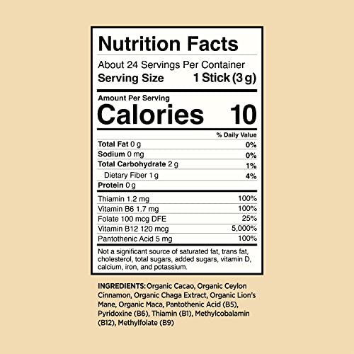 VitaCup Shroom Fuel, Mushroom Based Coffee Alternative Packets, Mushroom Coffee Substitute w/ Cacao, Cinnamon, Chaga, Lions Mane, & Maca for Energy, Immune Support, & Focus, 48 ct