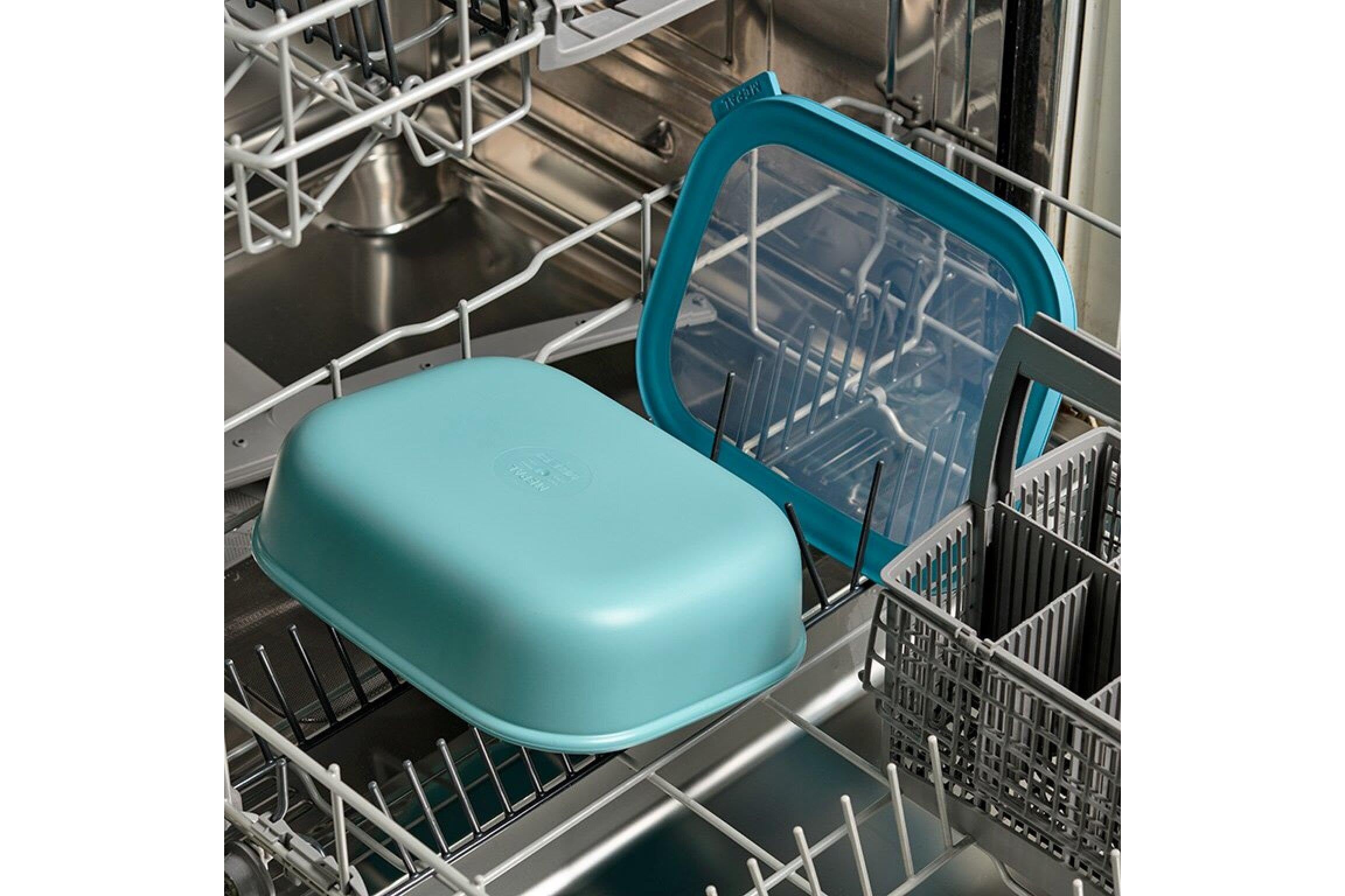 Mepal β Multi Bowl Cirqula 3-Piece Set β Food Storage Container with Lid - Suitable as Airtight Storage Box for Fridge & Freezer, Microwave Container & Servable Dish - 500, 1000, 2000ml - Nordic Sage