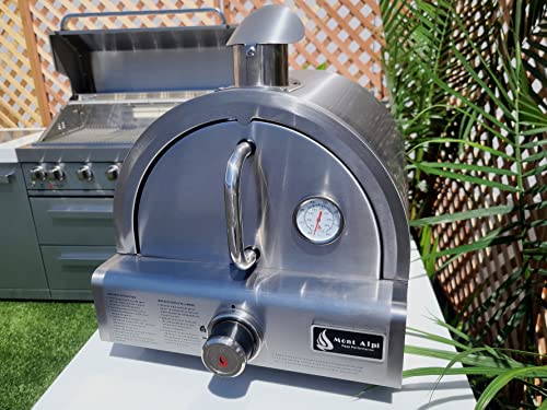 Mont Alpi MAPZ-SS Countertop Table Top Stainless Steel Portable Outdoor Kitchen Gas Pizza Making Oven - Pizza Stone Included