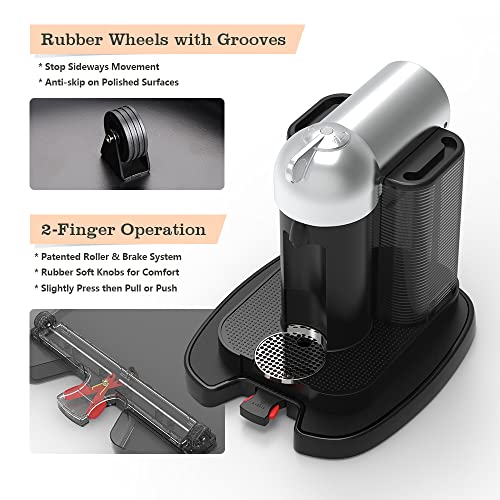 EVERIE GL01-L32 Large Size Appliances Tray with Rollers Compatible with Single Serve Brewers, Coffee Makers, Stand Mixers, Air Fryers, 12.6"W x 15"D