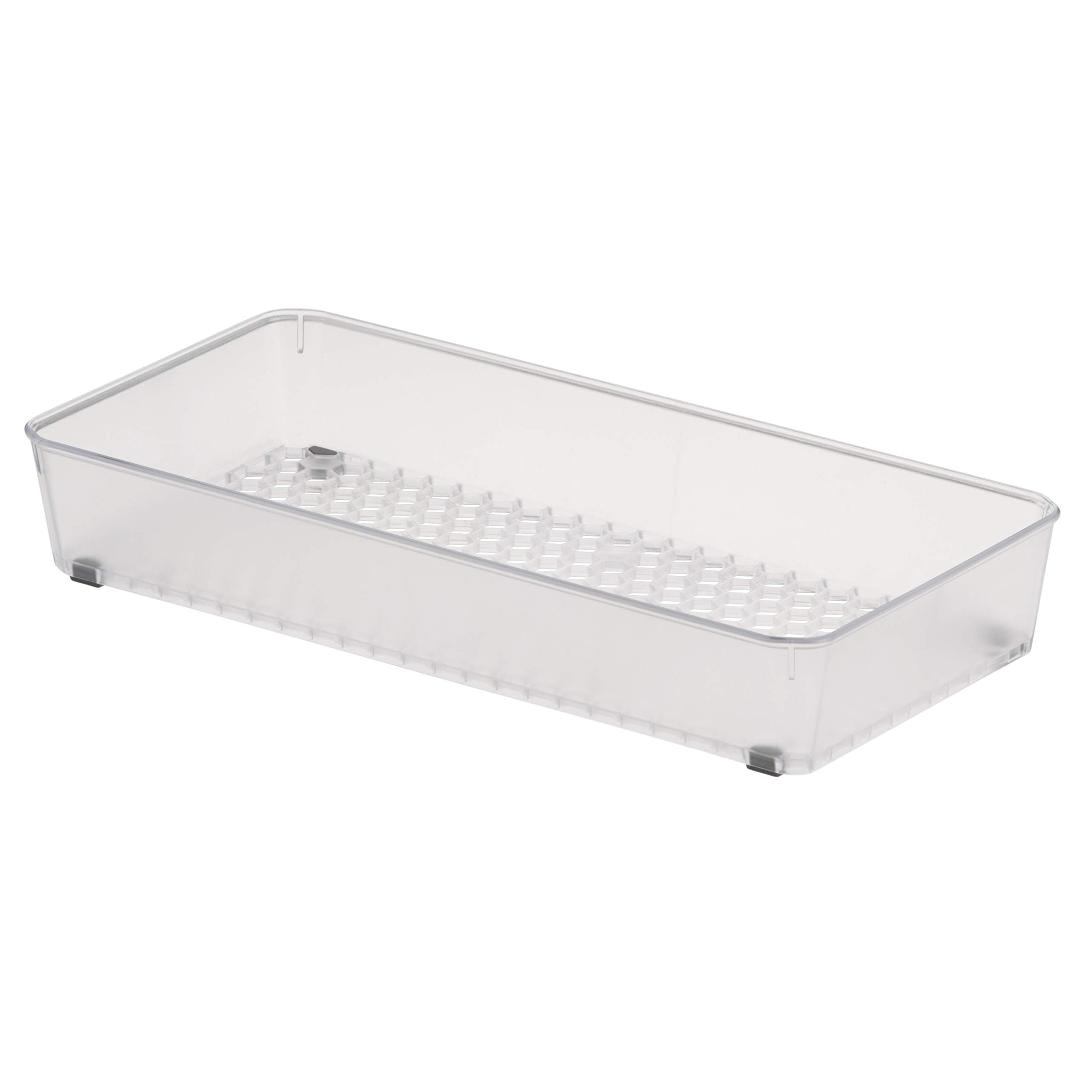 Spectrum Diversified Hexa Set of 4 Assorted Storage Buildup-Resistant Kitchen & Bathroom Drawer Trays, Easy-to-Clean Bathroom & Kitchen Organizers, Clear Frost