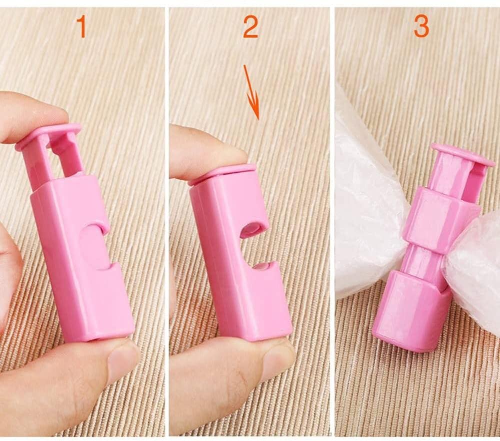 PULABO 1 Pack of 4 Pieces Food Sealing Clips, Bread Bag Clips Superior Locking Type Bag Clip, Pocket Sealing Clamp for Food, Bread Bag Popular