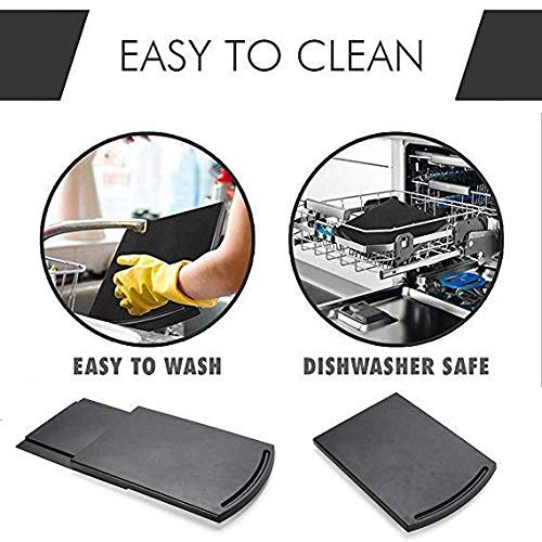 HauSun Kitchen Appliance Sliding Caddy Sliding Coffee Maker Tray Mat, Countertop Storage for Air Fryer Blender Stand Mixer Kitchen Appliances,Sliding Shelf with Smooth Rolling Wheels,2 Sets
