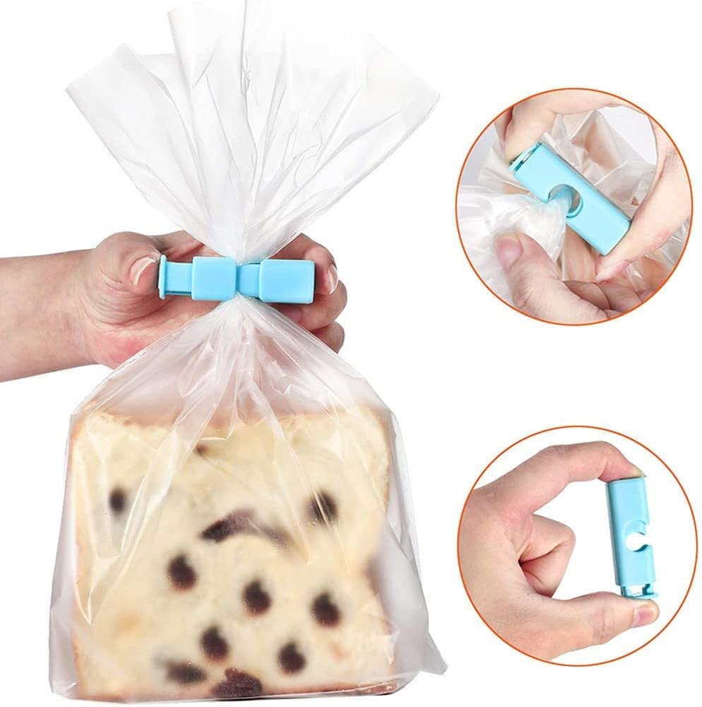 PULABO 1 Pack of 4 Pieces Food Sealing Clips, Bread Bag Clips Superior Locking Type Bag Clip, Pocket Sealing Clamp for Food, Bread Bag Popular