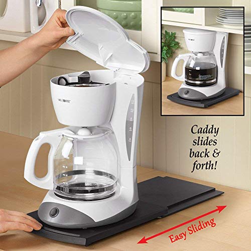 HauSun Kitchen Appliance Sliding Caddy Sliding Coffee Maker Tray Mat, Countertop Storage for Air Fryer Blender Stand Mixer Kitchen Appliances,Sliding Shelf with Smooth Rolling Wheels,2 Sets