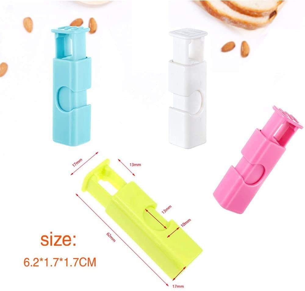 PULABO 1 Pack of 4 Pieces Food Sealing Clips, Bread Bag Clips Superior Locking Type Bag Clip, Pocket Sealing Clamp for Food, Bread Bag Popular