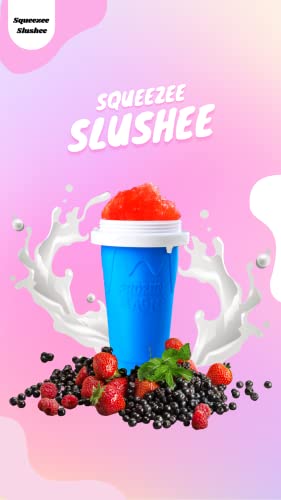 Pink Instant Slushie Cup,1 Pack Slushy Cup Maker Tiktok, Slush Squeeze Cup for Quick Diy with Straw Spoon, Cup Brush, Straw Brush, & Pop-It Cup Sleeve