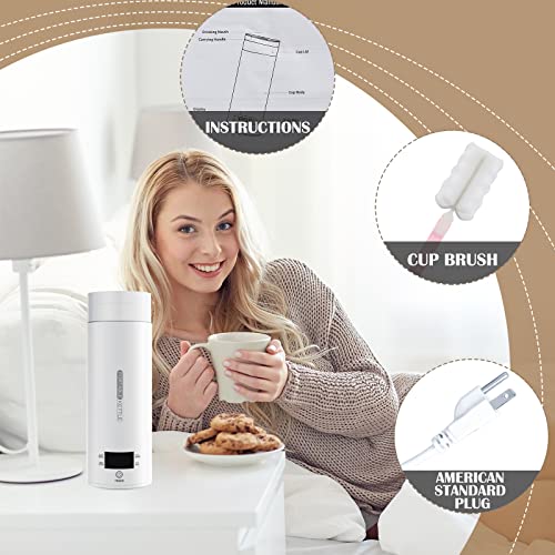 Travel Kettle Electric Small Stainless Steel Portable Electric Kettle for Boiling Water Travel Tea Kettle Automatic Shut off Dry Protection 4 Preset Heat Setting 500ml Hot Water Kettle for Coffee