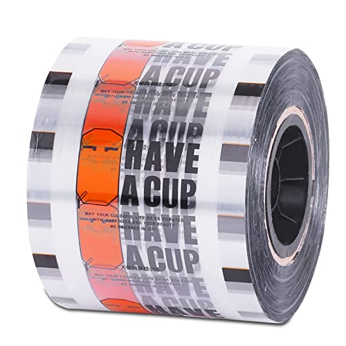 JIAWANSHUN Cup Sealing Film Cup Sealer Film 90-105mm (3.5"- 4") 3000 pcsfor Boba Tea for Bubble Milk Tea Cup Sealing Film Roll