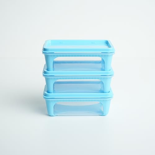 Unica Food Storage Containers with Airtight Lids, Microwave Safe Stackable Container for Snacks, Cereal, Freezer-safe, BPA-free, Dishwasher-safe, Set of 3, 14 oz, 3.72x3.72x2.04 in