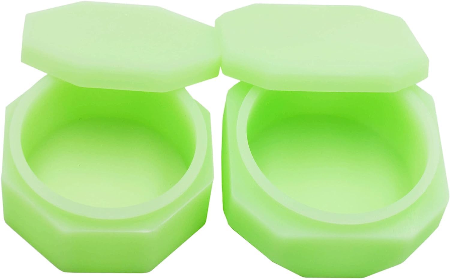 KUVIS 223ml 34ml Silicone Wax Concentrate Container 15ml 26ml Skull Hexagon Barrel Non-stick Food Storage Jars (Glow-In-The-Dark)