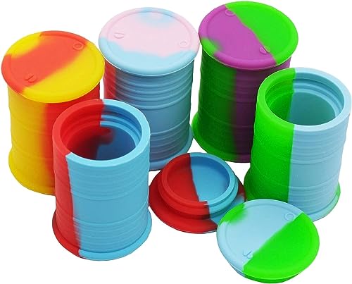 vitakiwi 11ML Barrel Wax Silicone Concentrate Containers Non-stick Food Storage Jars (20)