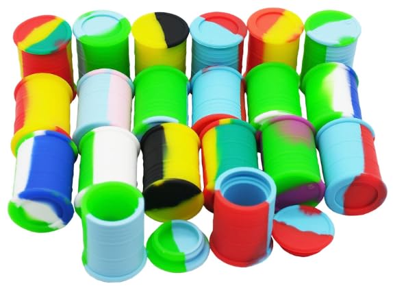 vitakiwi 11ML Barrel Wax Silicone Concentrate Containers Non-stick Food Storage Jars (20)