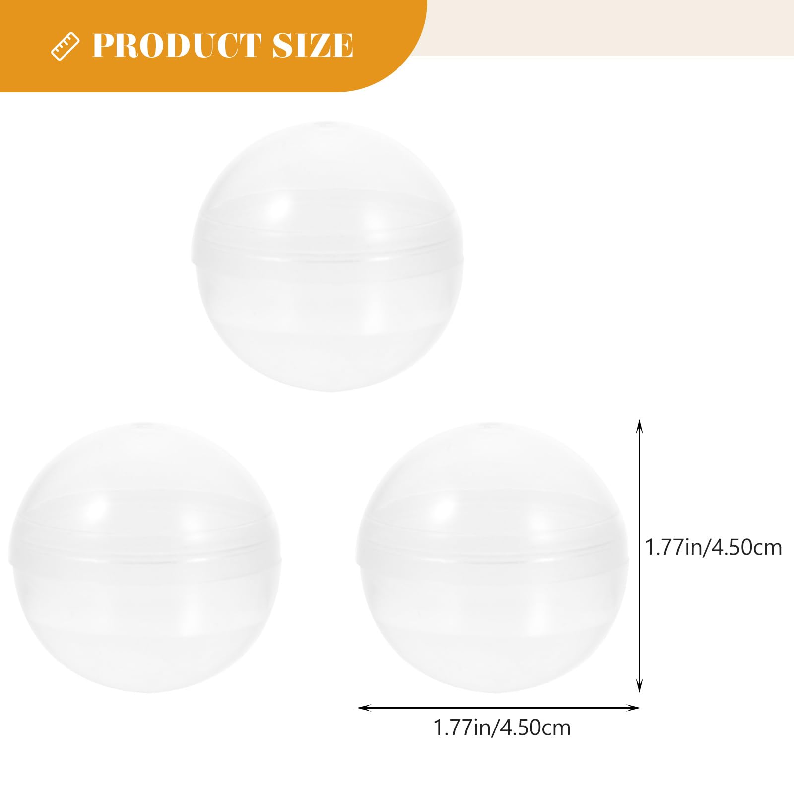 50pcs Gumball Machine Capsules Empty Round Clear Capsules Small Plastic Empty Vending Machine Containers Fillable Ball for Party Favor Ornament 45MM