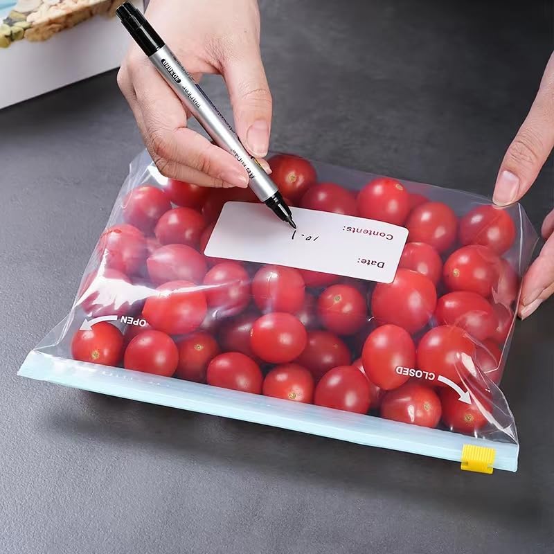 15pcs Ziplock Bags,Food Storage Freezer Bags,Resealable Slider Zip Stand and Fill Expandable Bottom Freezer and Microwave Safe