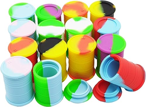 vitakiwi 11ML Barrel Wax Silicone Concentrate Containers Non-stick Food Storage Jars (20)