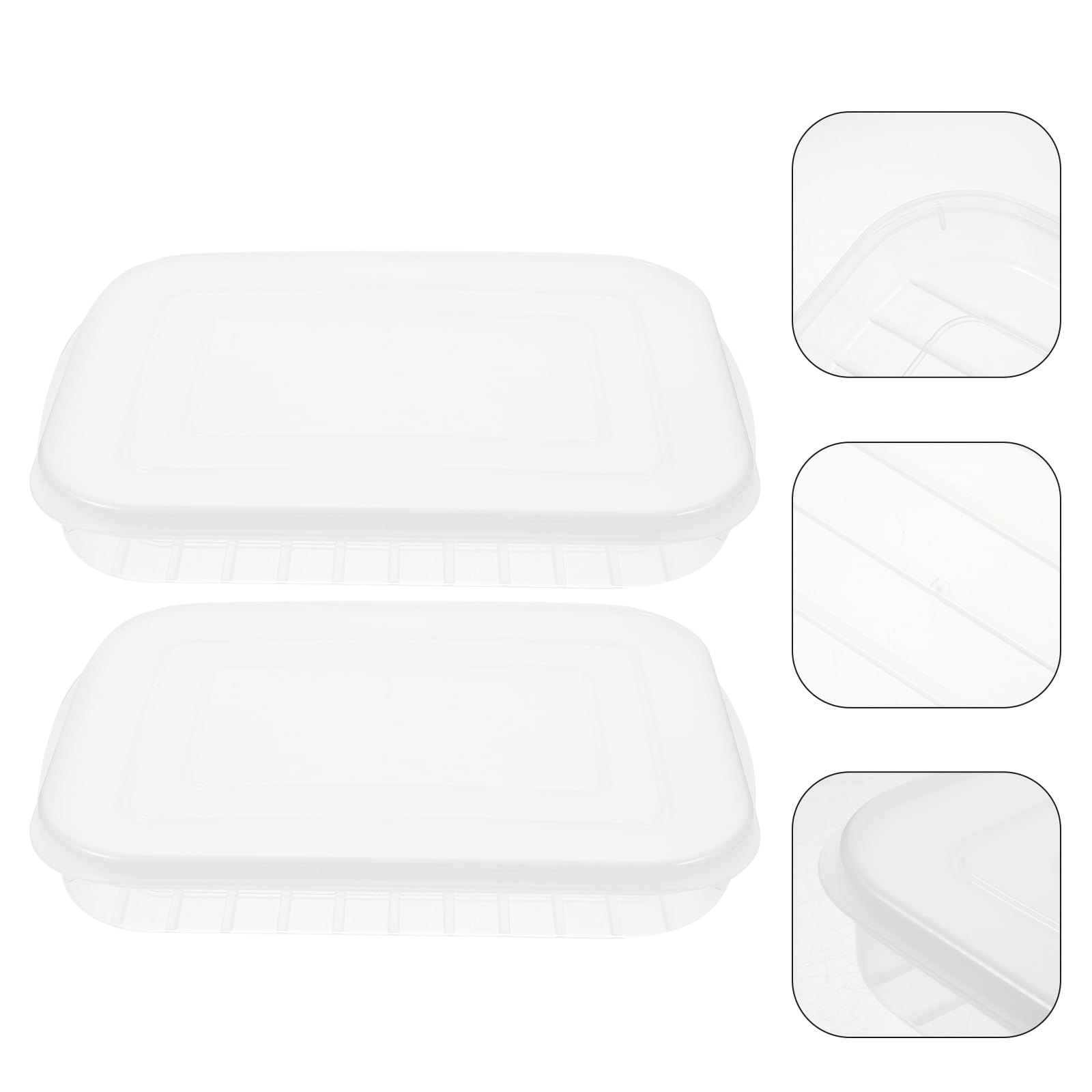 2 Pcs Transparent Food Storage Boxes with Lid for Refrigerator, Meat Container, Bacon Keeper, Stackable Cold Cuts and fruits Storage Containers for Fridge,Fridge Organizers