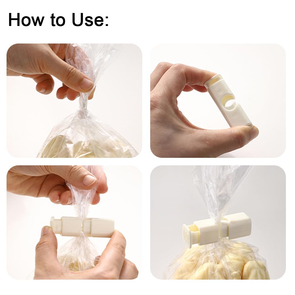 DGQ Bag Clips 24 Packs Bread Bags Clips Squeeze Clips Squeeze & Lock Clip Food Clip Closure Clips Plastic Bag Clip Great grips bag Clip for Food Fruit Nuts Beans Bread
