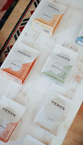 Verve Coffee Roasters Whole Bean Coffee 1950 Blend | Medium Roast, Brewed or Espresso | Ethiopian Blend, Direct Trade, Resealable Pouch | Enjoy Hot or Cold Brew | 12oz Bag