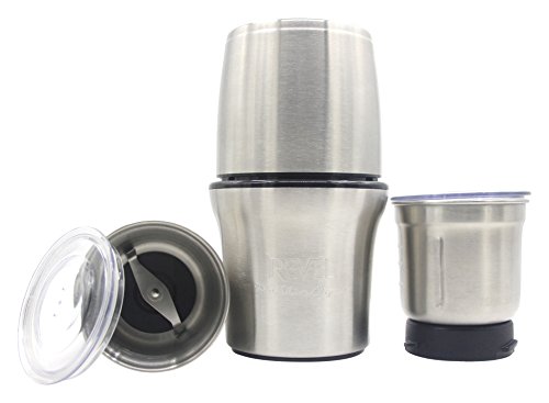 Revel CCM103 Stainless Steel Wet and Dry Coffee/Spice/Chutney Grinder with Two Bowls, Silver
