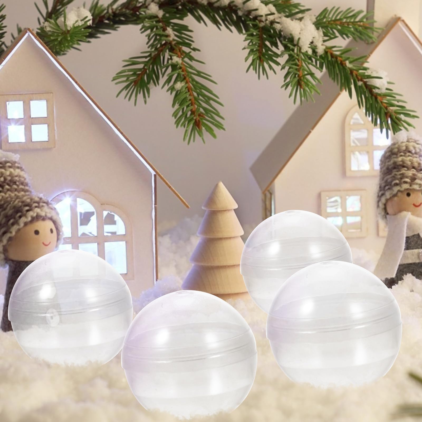 50pcs Gumball Machine Capsules Empty Round Clear Capsules Small Plastic Empty Vending Machine Containers Fillable Ball for Party Favor Ornament 45MM