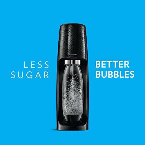 SodaStream Fizzi Sparkling Water Maker Bundle (Black), with CO2, BPA Free Bottles, and Bubly Drops Flavors