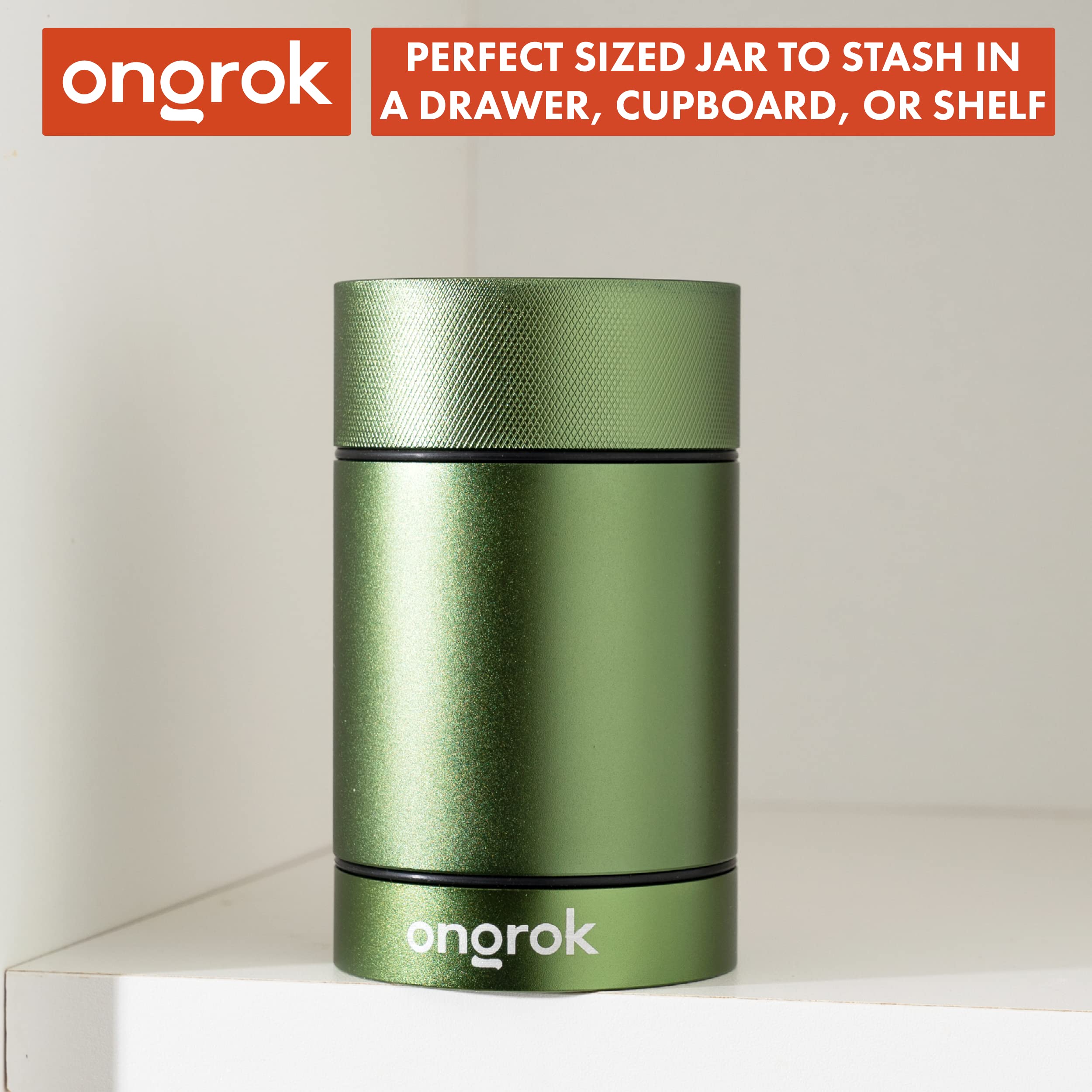 ONGROK Aluminum Storage Container, 180ml, Air Proof Jar to Preserve Smell and Aroma