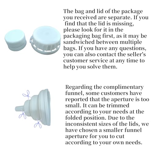 5pcsFood Storage Bags, Grain Moisture-proof Sealed Bag,Stand Up Food Bags Large Reusable Sealed Bag with Handle and Cap BPA Free