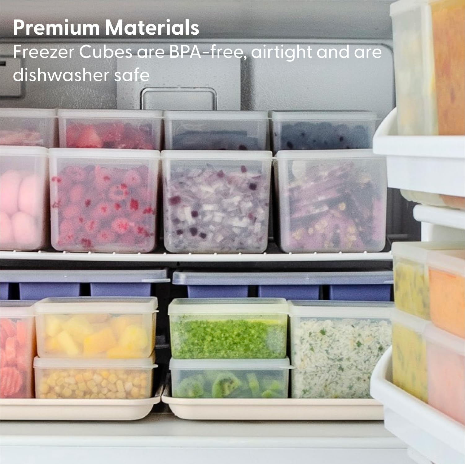 W&P Freezer Cubes- Set of 3 | Reclaim Your Freezer With Tidy Stackable Frozen Food Containers | 16oz, 40oz, 64 oz | Freezer safe, BPA Free, Dishwasher Safe, Microwave Safe