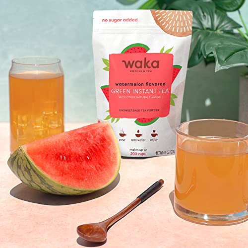 Waka β Unsweetened Instant Tea Powder 2-Bag Combo β 100% Tea Leaves β Watermelon Flavored & Pineapple Flavored, 4.5 oz Per Bag