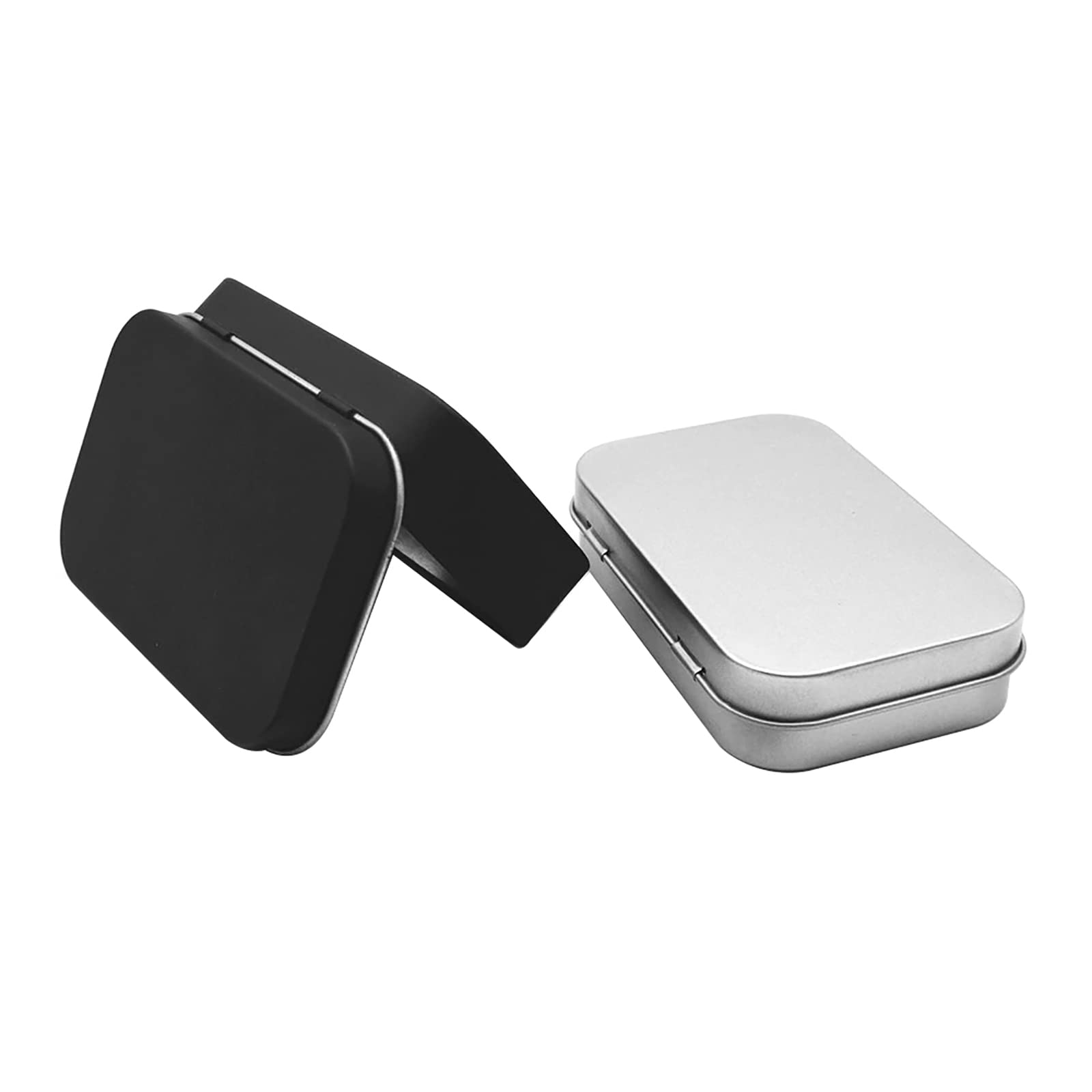 CYISONAL 4 Pcs Metal Hinged Tin Box Container Mini Portable Small Storage Container Kit with Lid for Home Storage,3.9x2.3x1.1 Inch