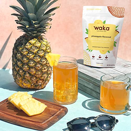 Waka β Unsweetened Instant Tea Powder 2-Bag Combo β 100% Tea Leaves β Watermelon Flavored & Pineapple Flavored, 4.5 oz Per Bag