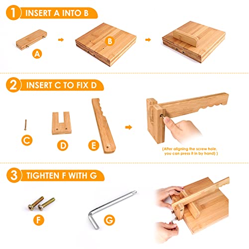 Tortilla Press 10 Inch Roti Maker Large Bamboo Wood Tortilla Press with Rolling Pin &100 Pcs Parchment Paper Quesadilla Maker for Homemade Tortilla, Roti.