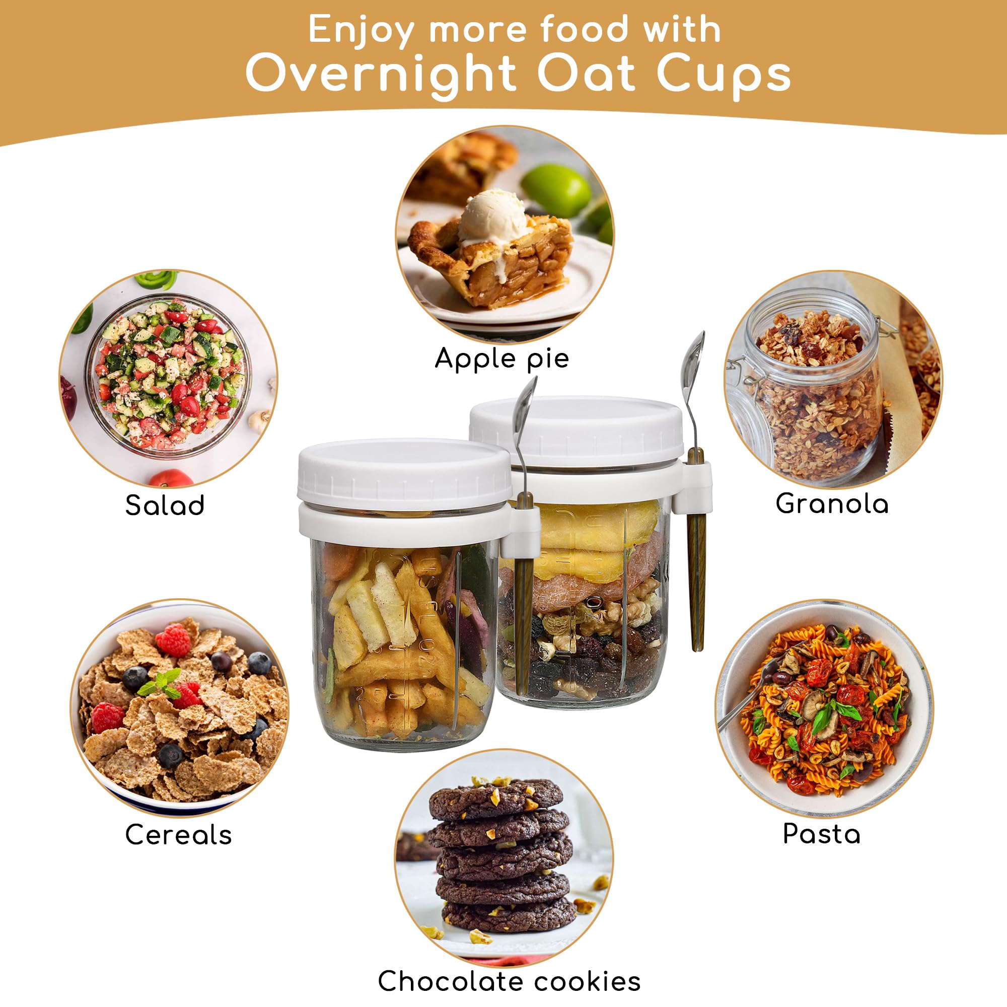 Homevio Overnight Oatmeal & Yogurt Containers Set