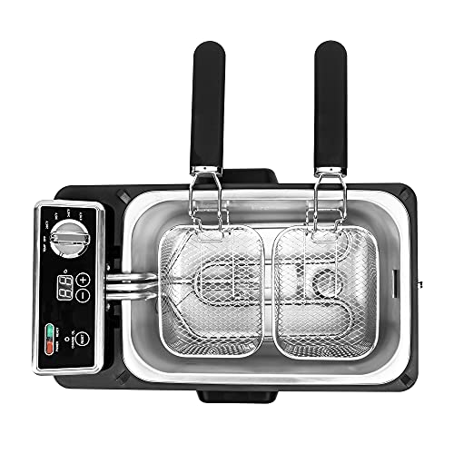 Kalorik Pro 4.2 Quart Triple-Basket Deep Fryer with Oil Filtration