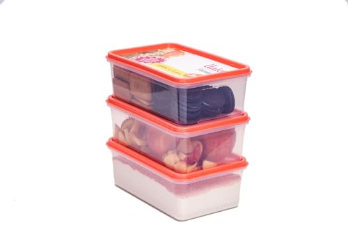 Unica Food Storage Container, with Airtight Lid, Stackable Rectangle Meal Prep Container, BPA-Free, Dishwasher, and Freezer Safe, Set of 3, 28 oz, 5.56x5.56x3.13 in