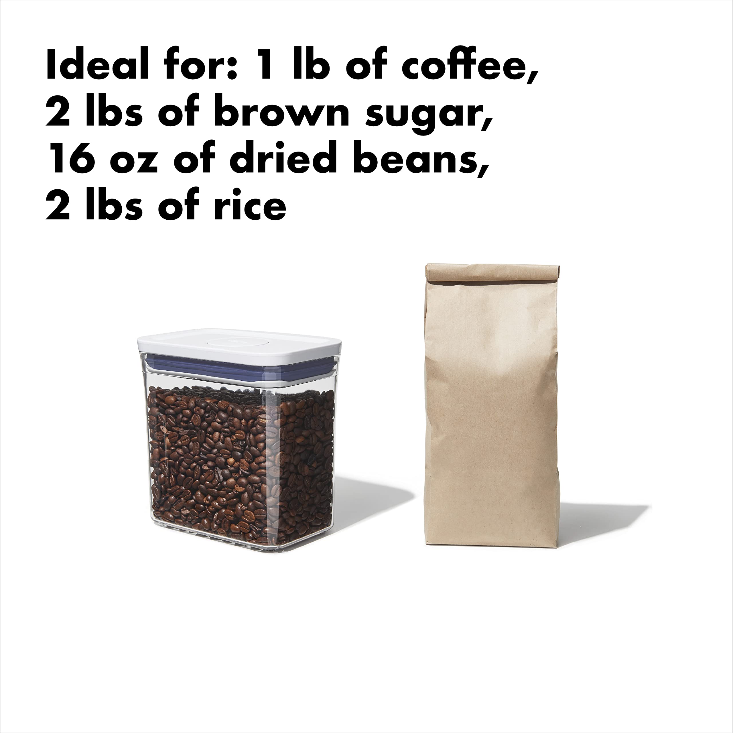 OXO Good Grips POP Container Bundle - Airtight Food Storage Containers - Big Square Medium 4.4 Qt and 1.7 Qt Rectangle
