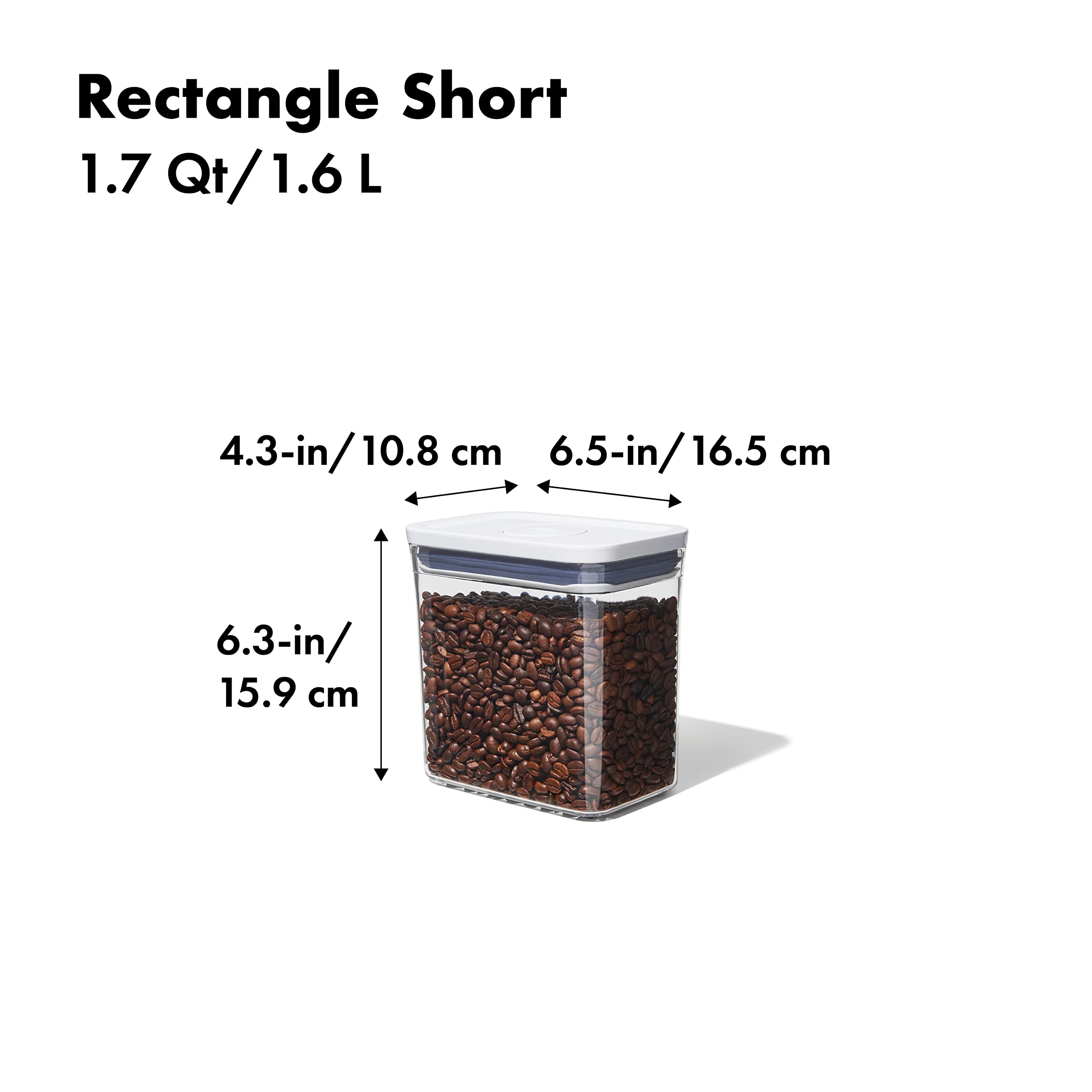 OXO Good Grips POP Container Bundle - Airtight Food Storage Containers - Big Square Medium 4.4 Qt and 1.7 Qt Rectangle