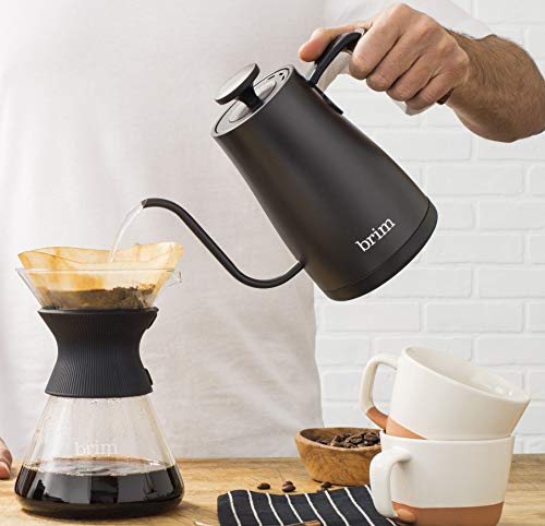 brim Temperature Control Electric Gooseneck Kettle with Capacitive Touch, Black