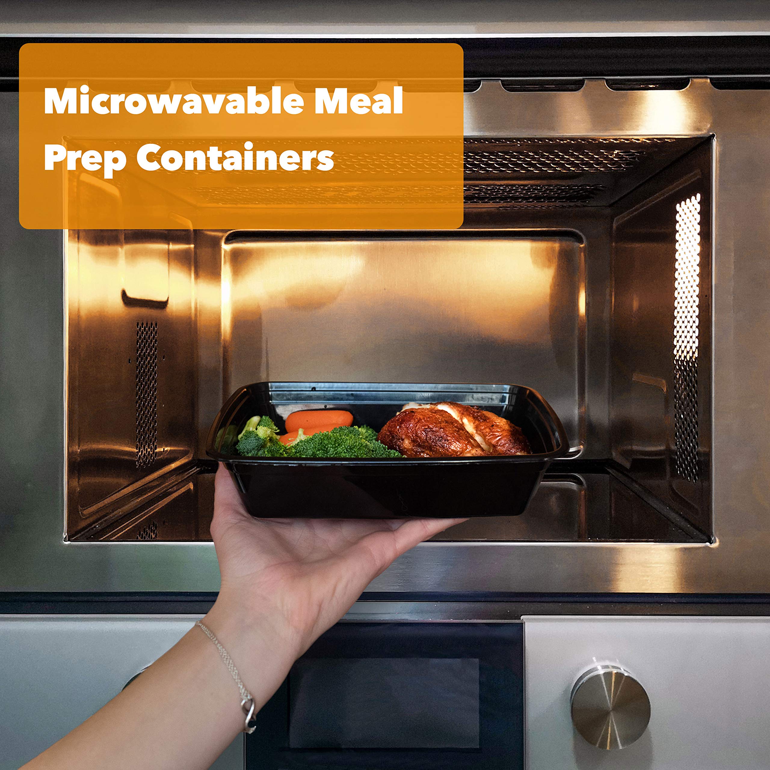 JUST PACK IT [50 Sets - 38 oz] Meal Prep Containers with Snap Tight Lids - Non-Spill Heavy Duty Food Storage Reusable Freezer Microwavable Dishwasher Safe Plastic Lunch Boxes