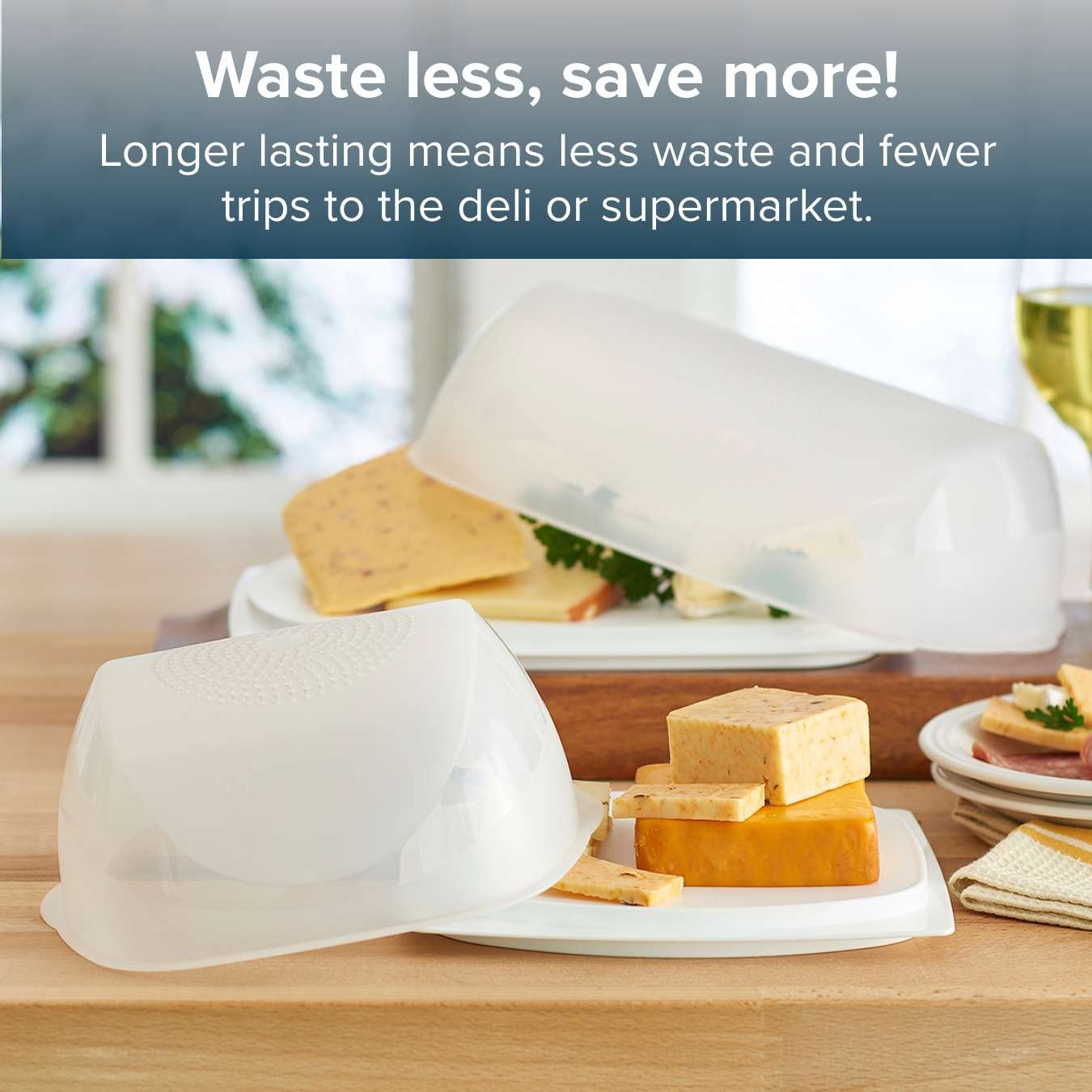 Tupperware CheeSmart Max Cheese & Deli Storage Box Large - Food Storage Container - Keeps Food Fresher For Longer - Odour-Free Fridge - 100% BPA Free Plastic - Ideal for Cheese, Dairy & Deli Meats