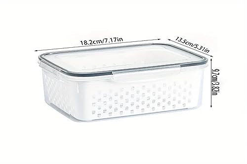 Large Size Food Storage & Fresh Produce Container with Built-in Removable Strainer - Fresh Produce Saver - BPA-Free, Leak-Proof Lid (Large)