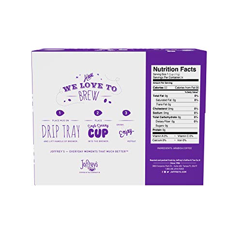 Joffrey's Coffee - French Roast Blend, Rich Coffee Blend, Artisan Dark Roast, Arabica Coffee Beans, Full-Bodied Blend, Hints of Caramel & Chocolate, Keurig 2.0 Compatible (Single Serve Cup, 24 Count)