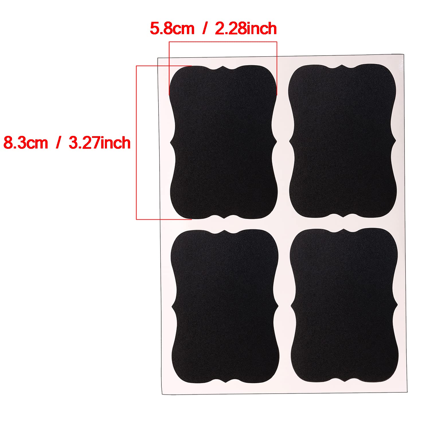 Tupalizy 80PCS Waterproof Chalkboard Labels Stickers Removable for Spice Mason Jars Pantry Kitchen Organizing Food Containers Storage Bins Glass Bottles Fridge Home DIY Crafts Office, 3x2.2'', Wavy