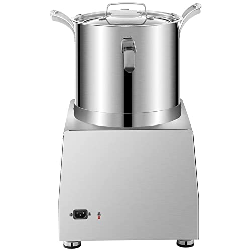 VBENLEM 110V Commercial Food Processor 15L Stainless Steel Grain Grinder 1400W Electric Food Grinder Cutter Mixer Perfect for Meat or Vegetable Stuffing, Fruit or Peanut Jam, Grain Powder
