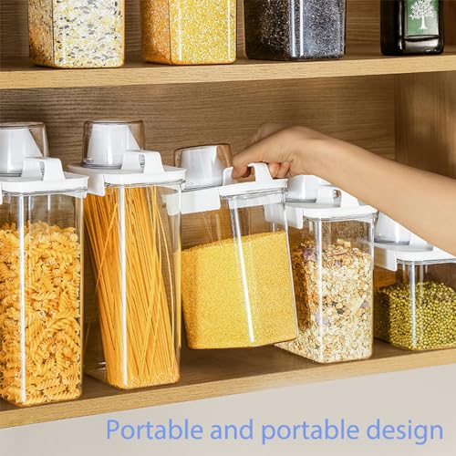 Food Storage Container, Kitchen Storage Box, Plastic Sealed Kitchen Storage Container, Transparent Food Storage Box, Kitchen Grain Container, with Measuring Cup (0.6Gal,1 Pcs)